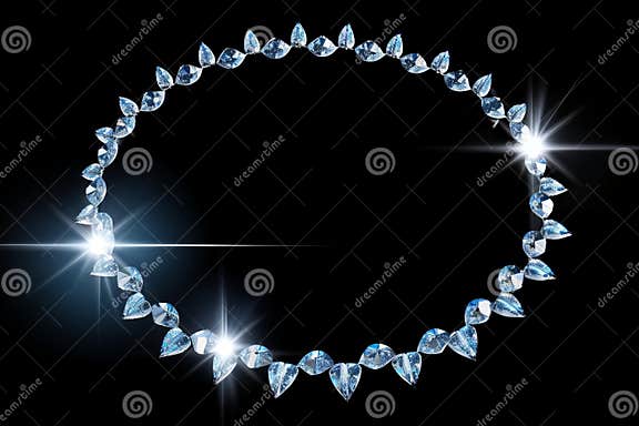 An Image of a Diamond Necklace on a Black Background Stock Illustration ...