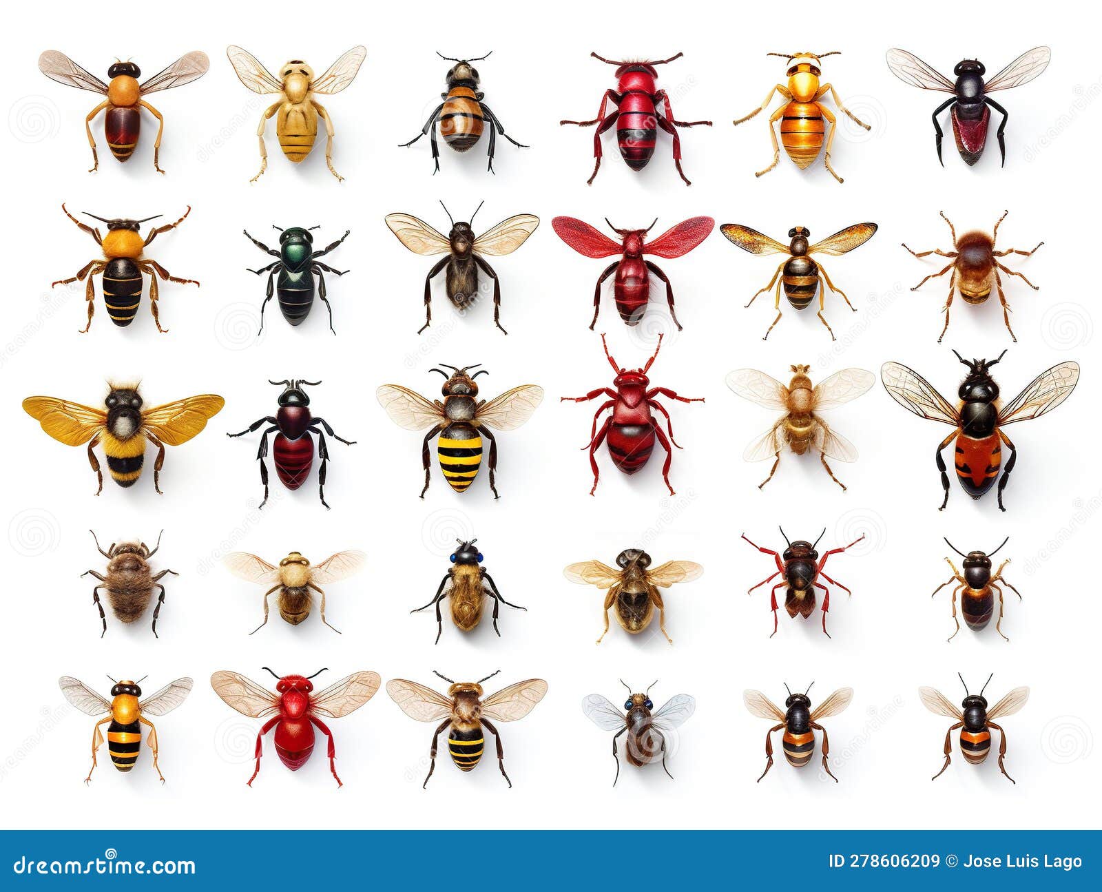 Different Insects on White Background Stock Illustration - Illustration ...