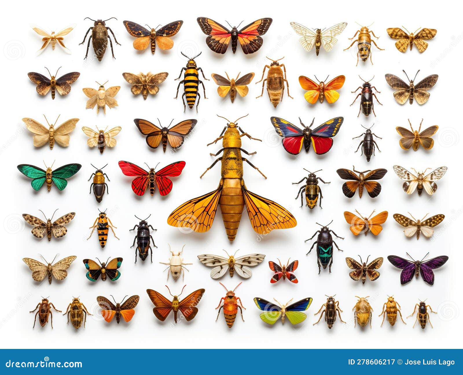 Image of Different Insects on White Background Stock Illustration ...