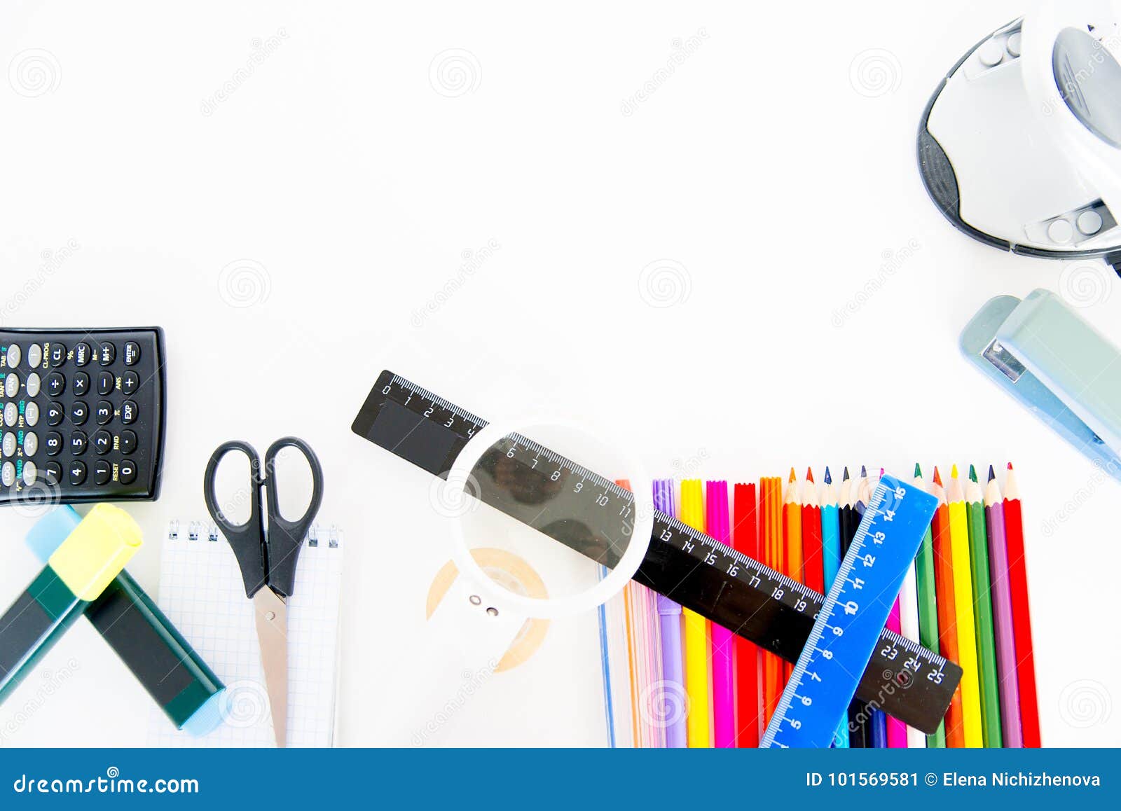 Different school objects stock image. Image of desk - 101569581