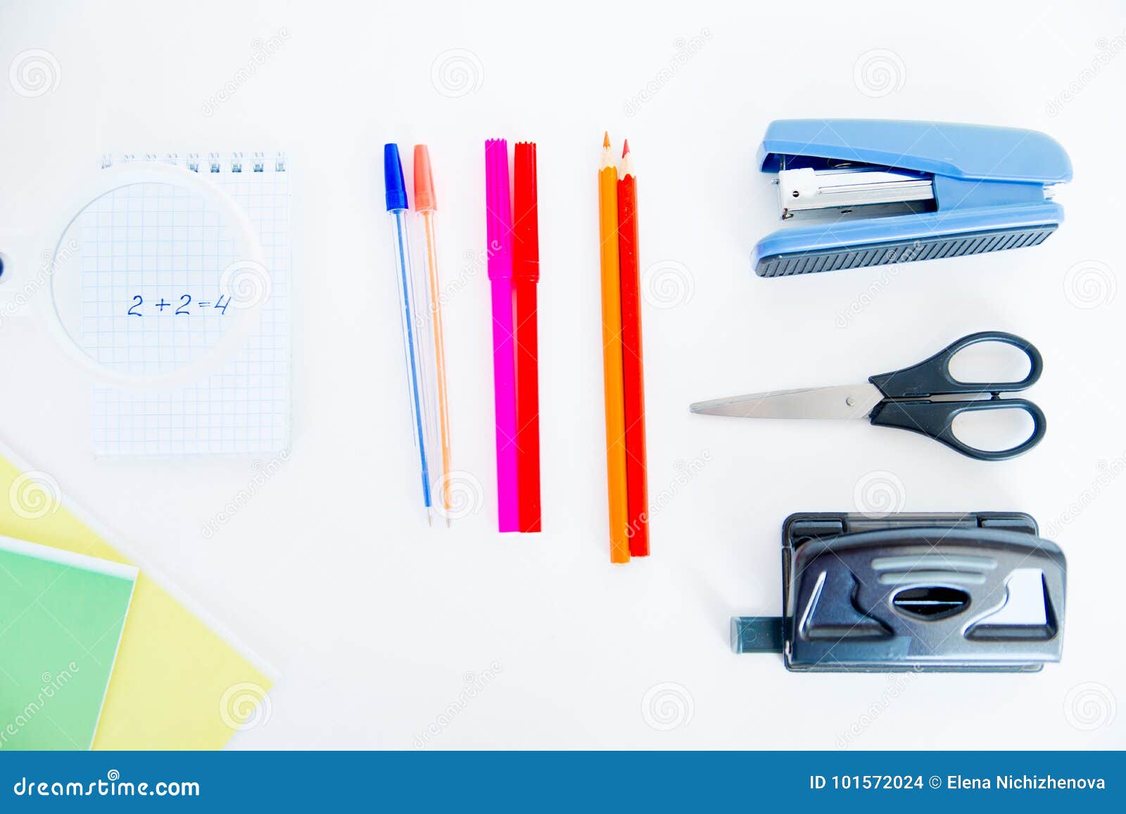 Different school objects stock photo. Image of paper - 101572024