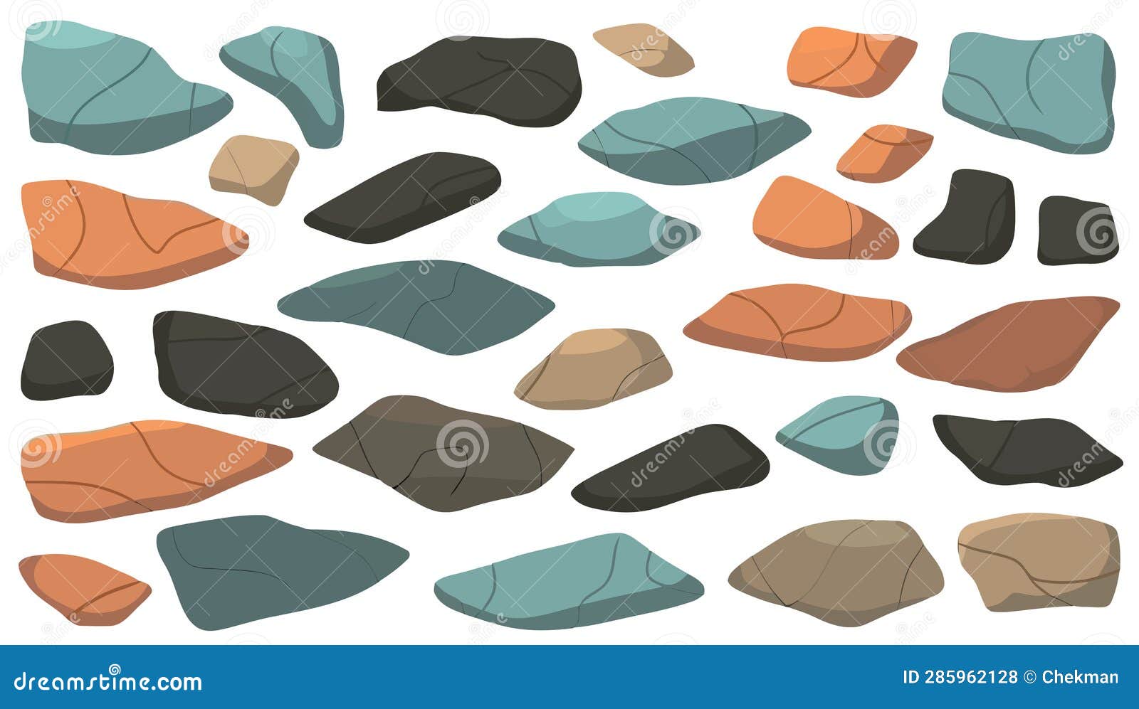 Image of Different Stones. Set of Isolated Stones for Your Design Stock ...