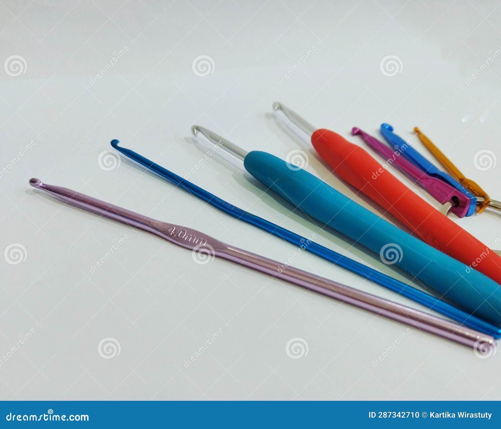 Image of Different Types of Crochet Hook with White Background Stock ...