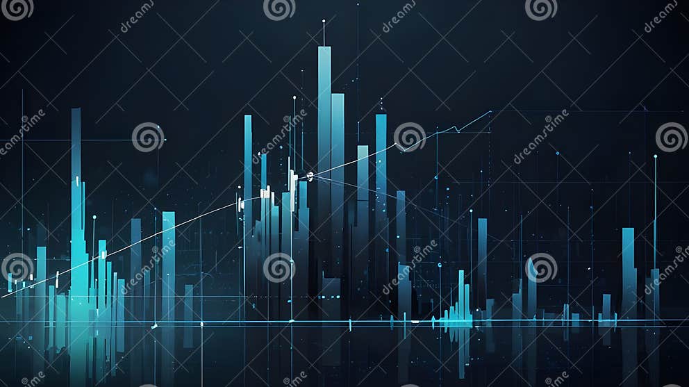 An Image is a Digital, Abstract Representation of a Financial Chart or Data Visualization. Stock ...