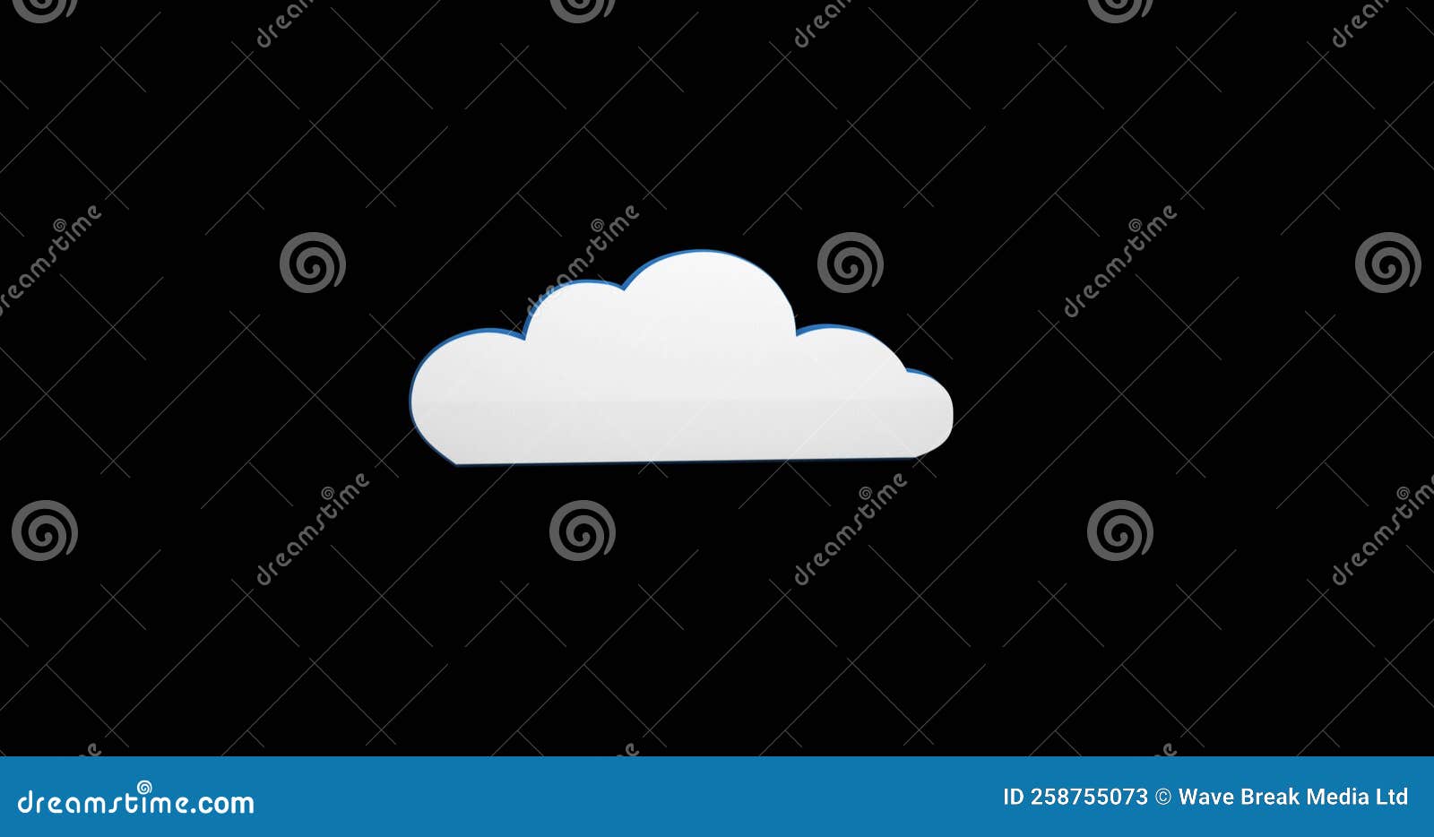 Image of Digital Cloud on Black Background Stock Illustration ...