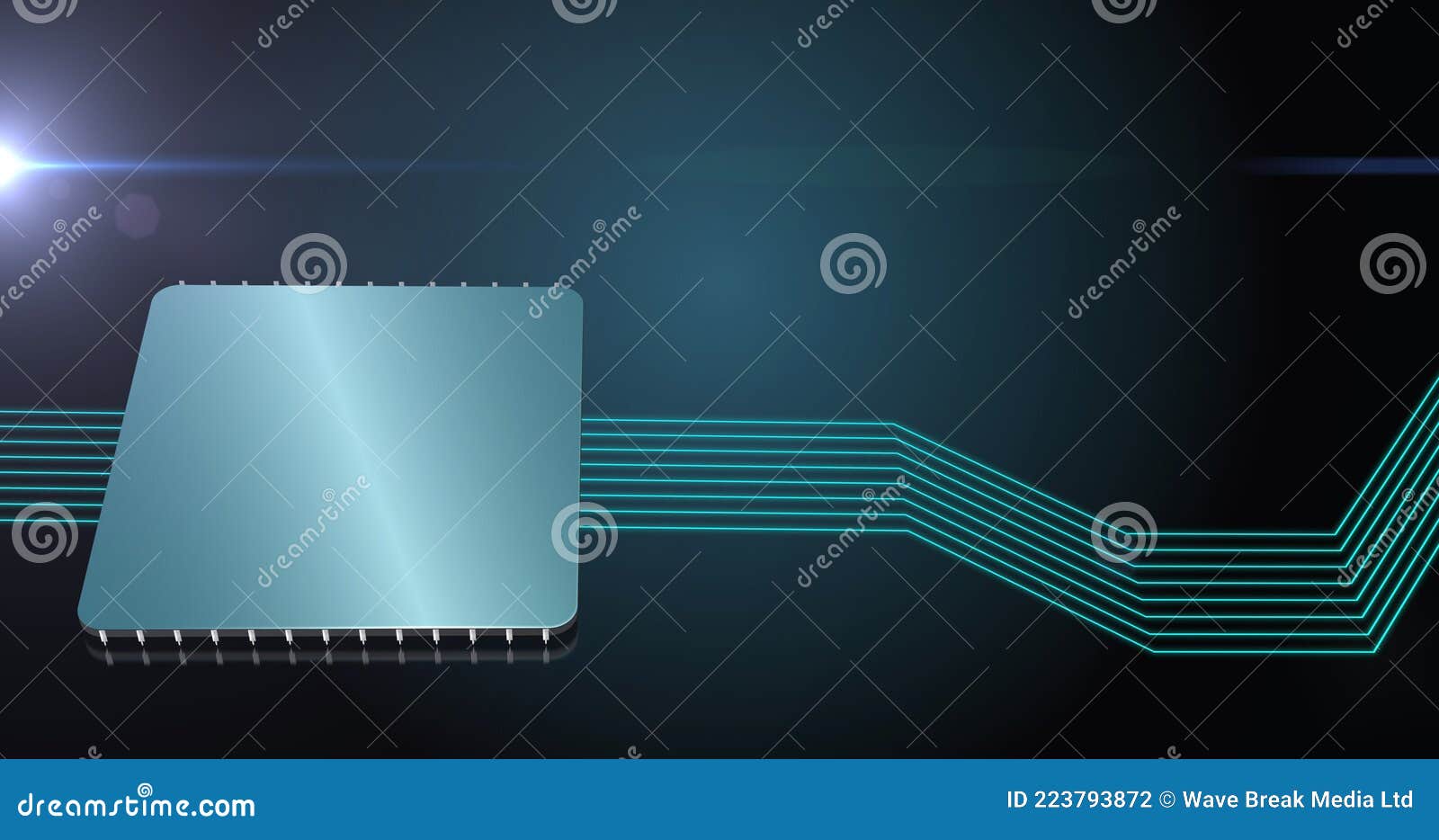 Image of Digital Computer Circuit Board with Glowing Green Lines Stock ...