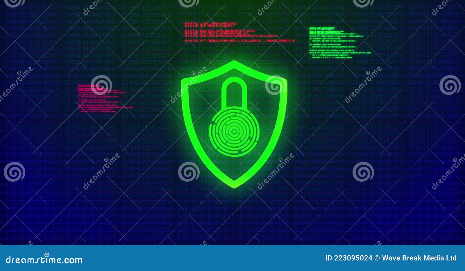 Image of Digital Computer Interface Online Security Red and Green ...