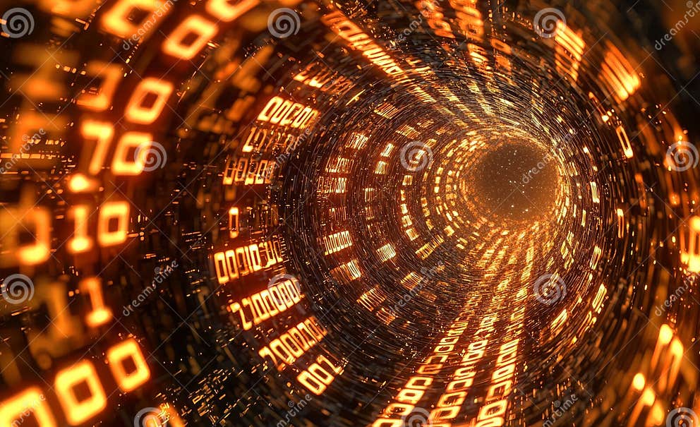 An Image of Digital Data Flowing Down a Road with Blurred Motion ...