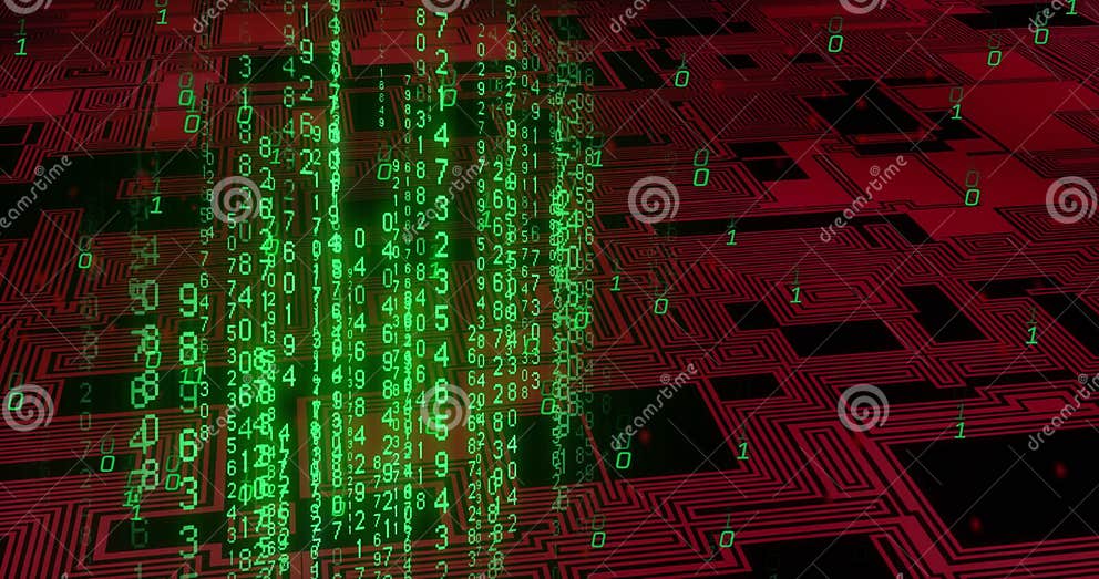 Image Of Digital Data Processing And Binary Coding On Black Background