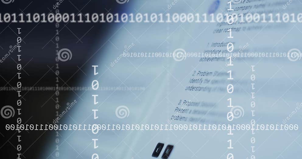 Image of Digital Data Processing and Binary Coding Stock Image - Image ...
