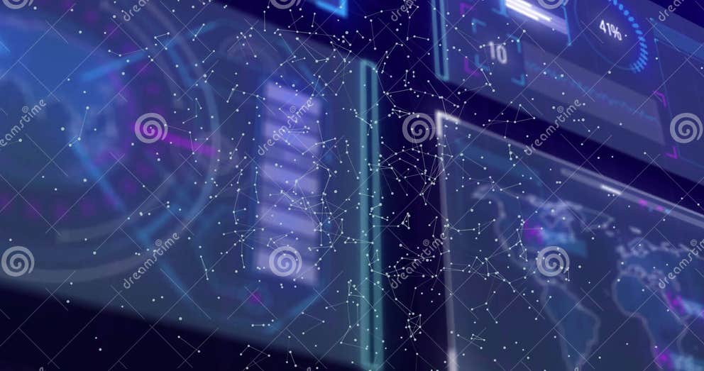 Image of Digital Data Processing and Network of Connections Stock Photo ...