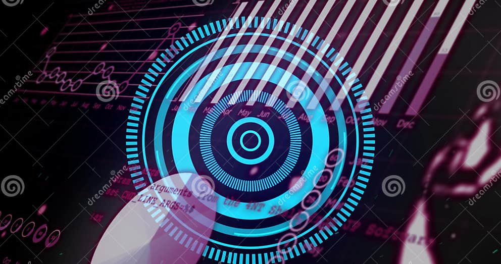 Image of Digital Data Processing and Scan Scoping Over Clack Background Stock Photo - Image of ...