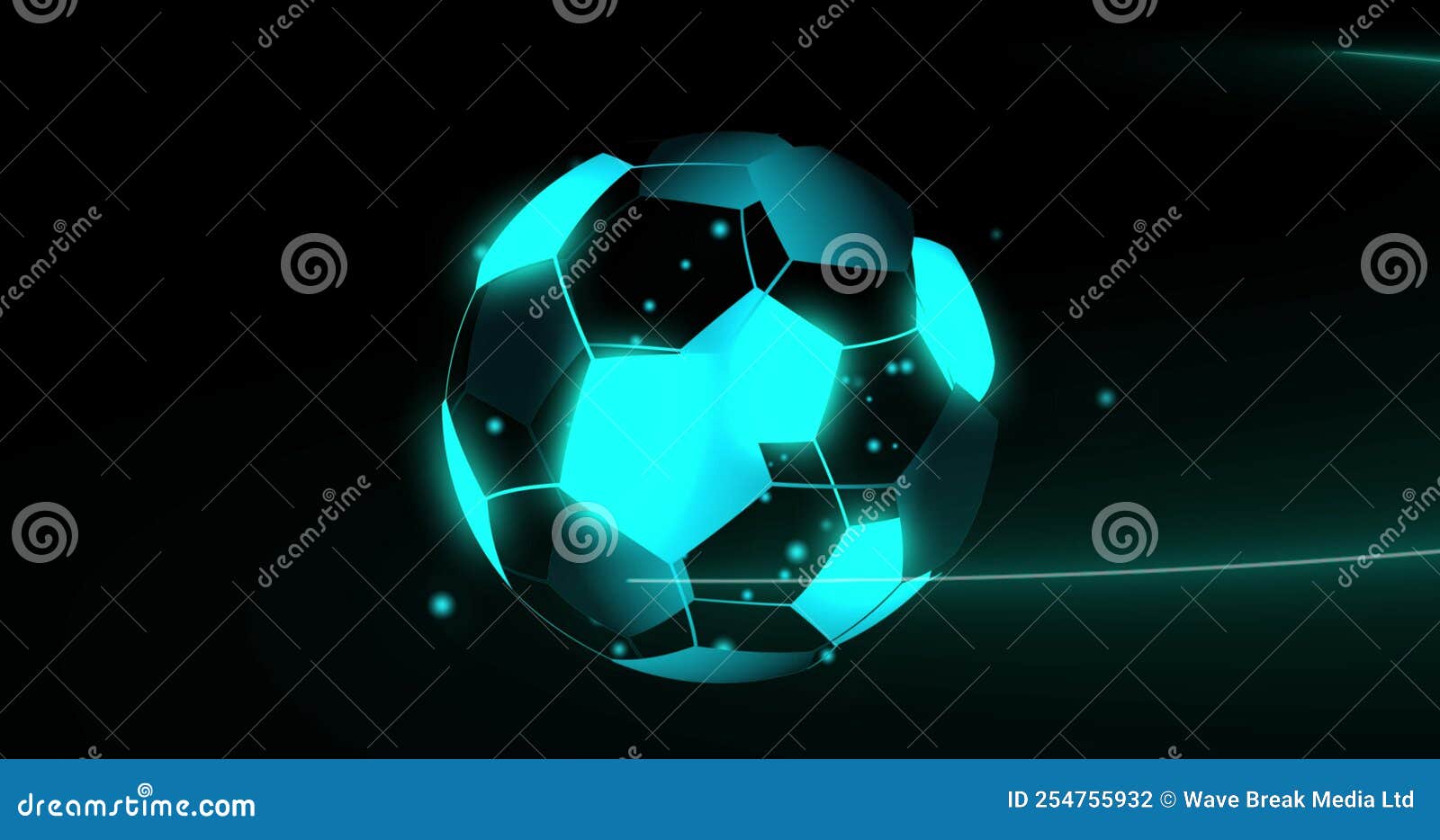 Image of Digital Football on Black Background Stock Illustration ...