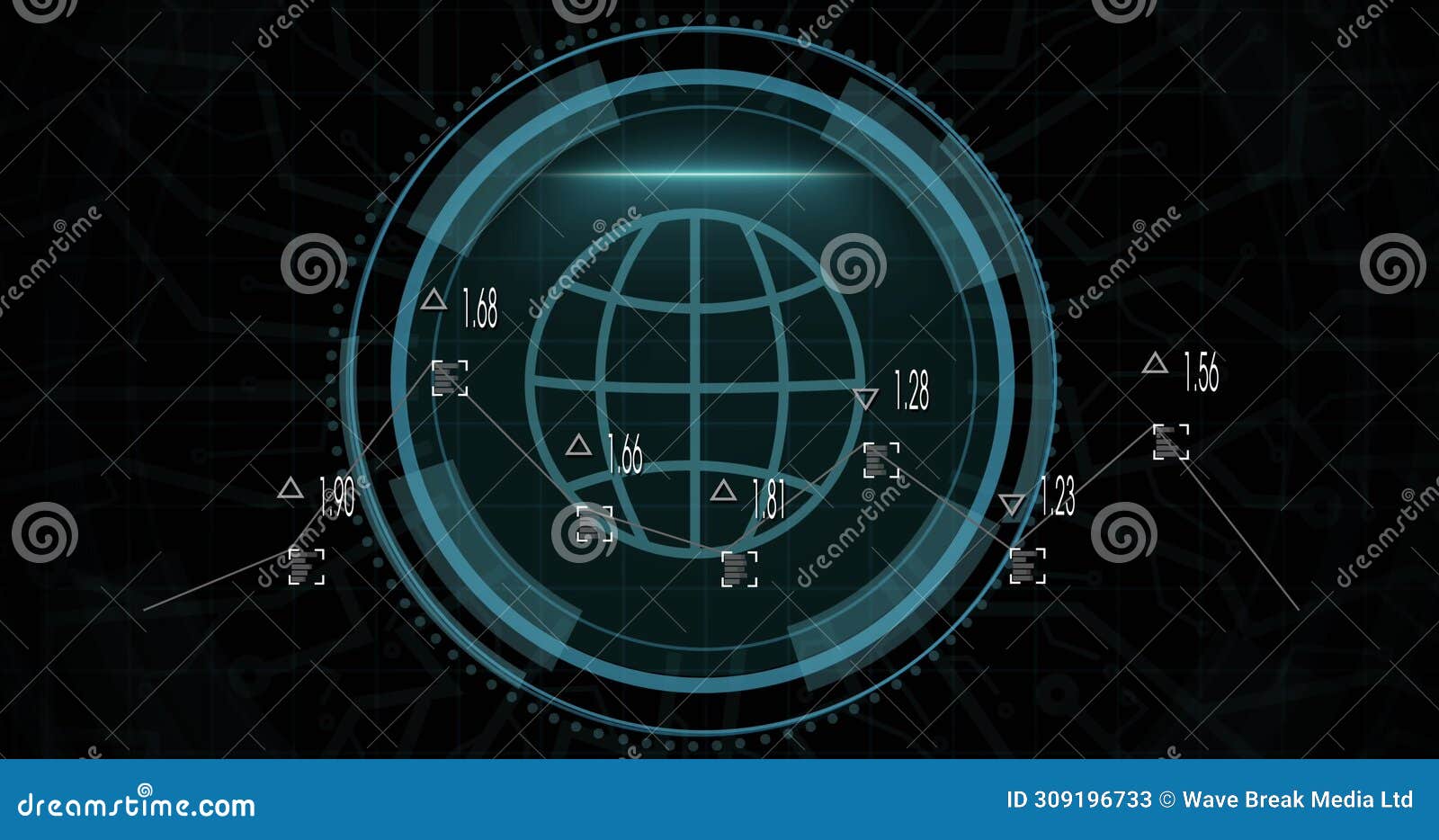 This Image is about Digital Globe in Circle and Cyber Security on Black ...