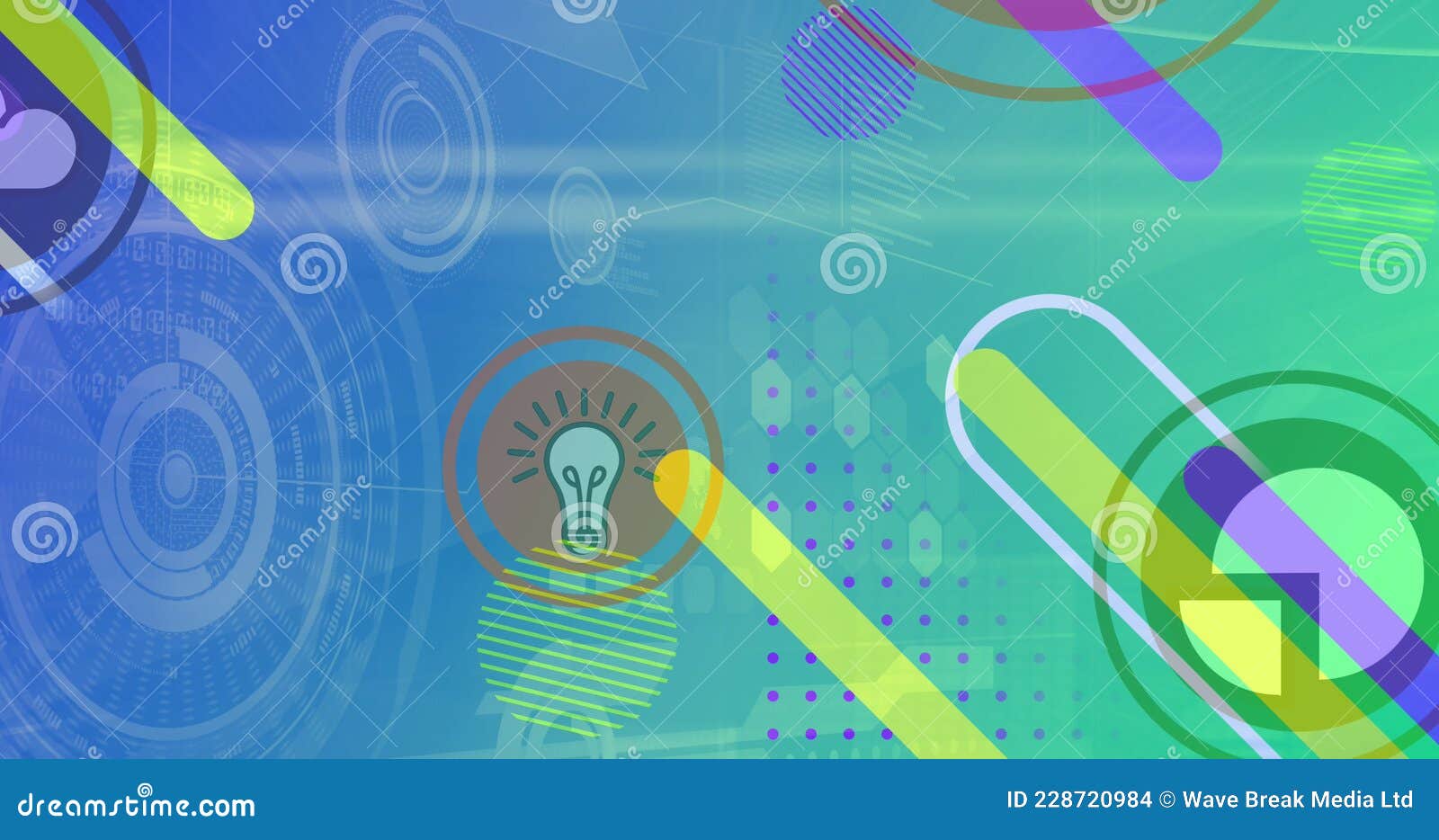 Image of Digital Icons and Scopes Scanning Over Abstract Shapes Stock ...