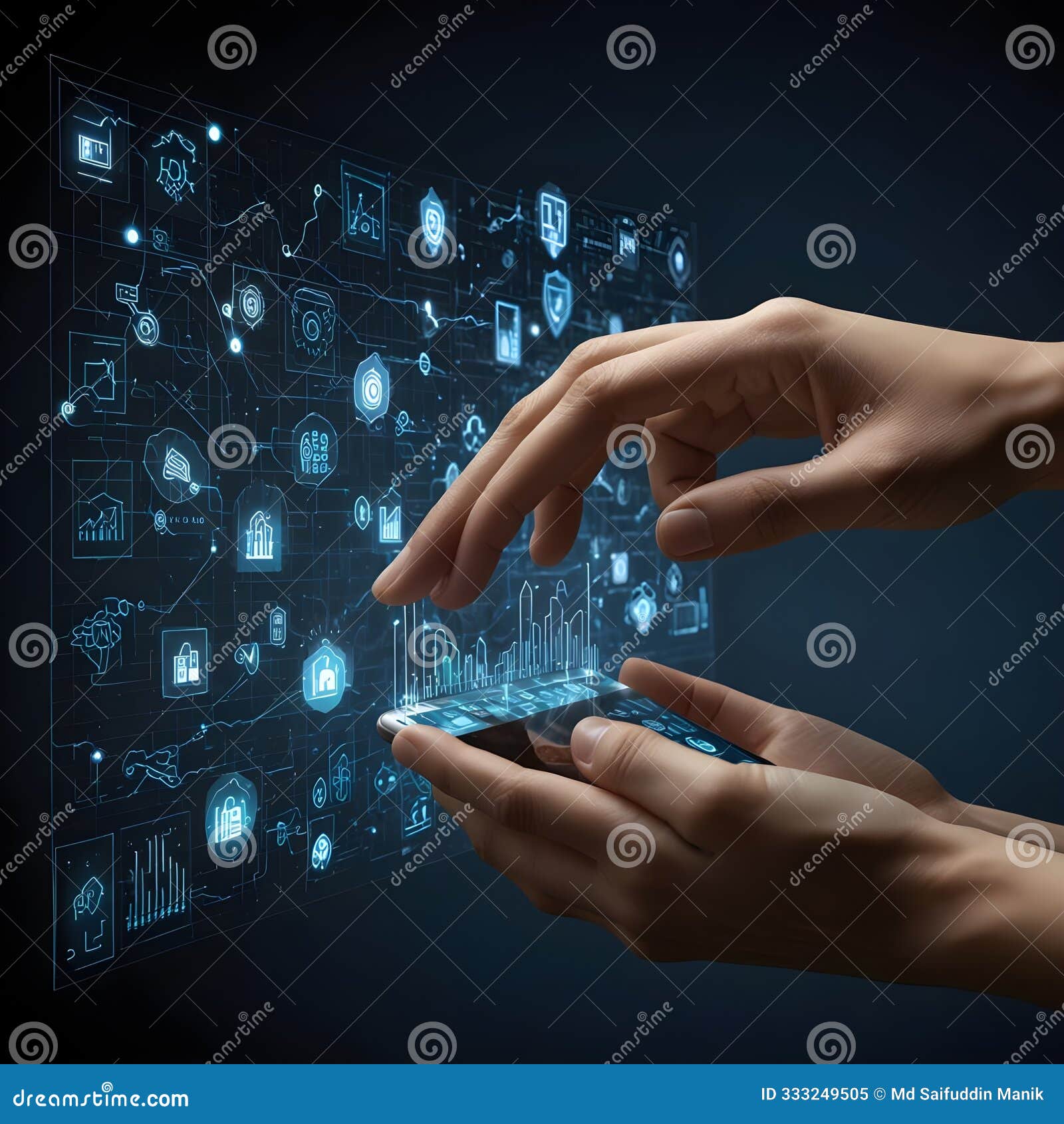 The Image is a Digital Illustration Featuring a Futuristic, High-tech ...