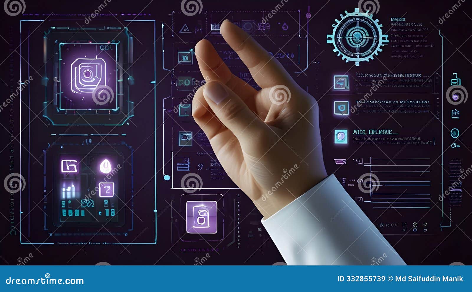 The Image is a Digital Illustration Featuring a High-tech, Futuristic ...