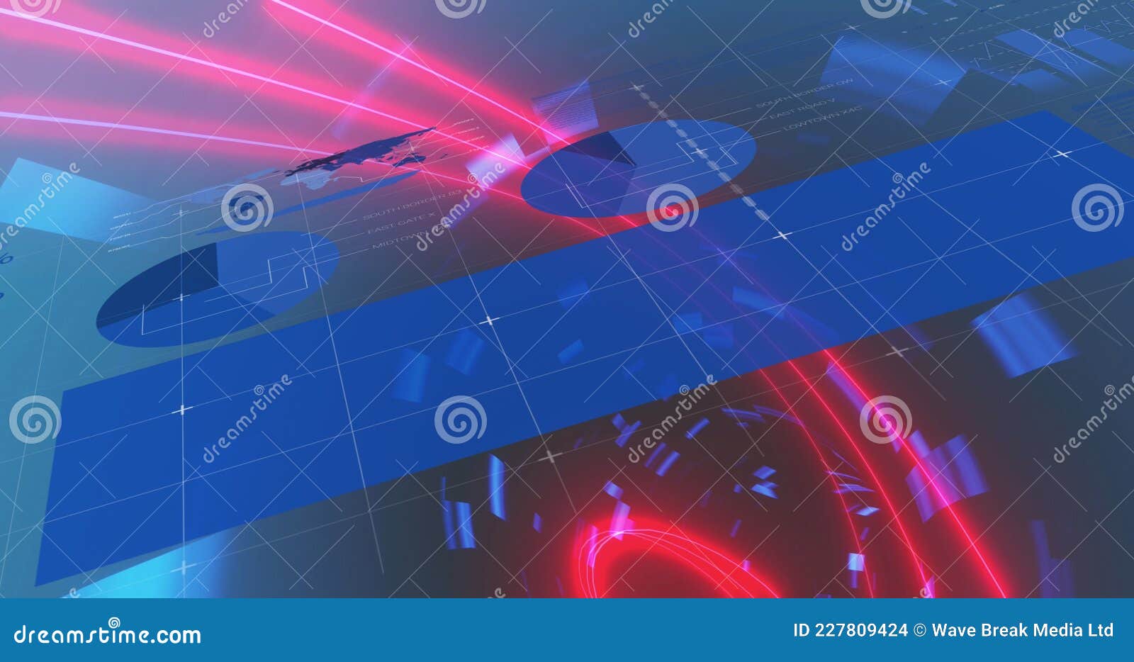 Glowing Tunnel Moving Against Financial Data Processing Stock ...