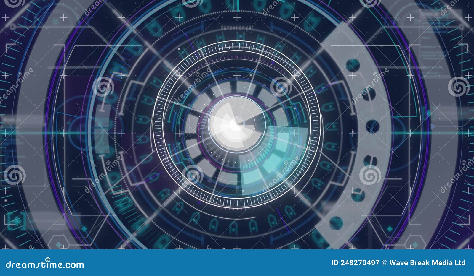 Image of Digital Interface Over Black Background Stock Illustration ...