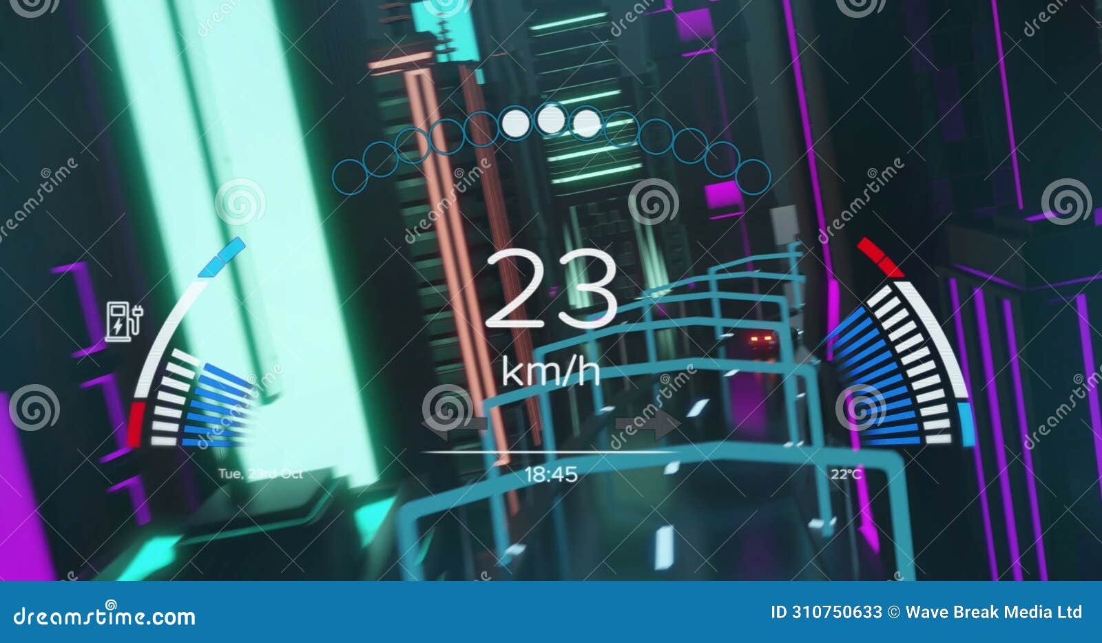 Image of Digital Interface Over Car Driving Stock Image - Image of ...