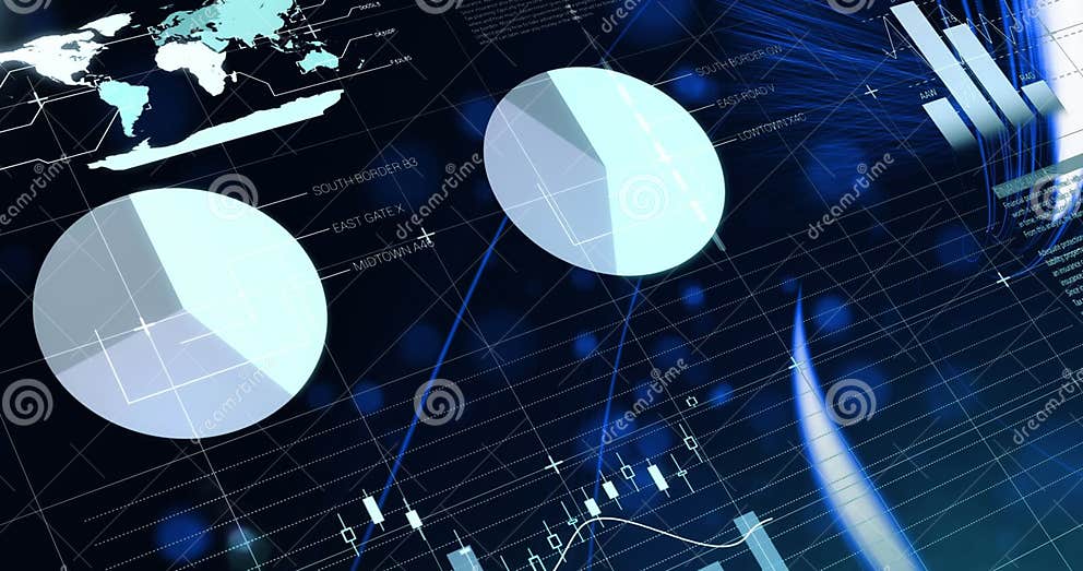 Image of Digital Interface with Statistics and Information and Light ...