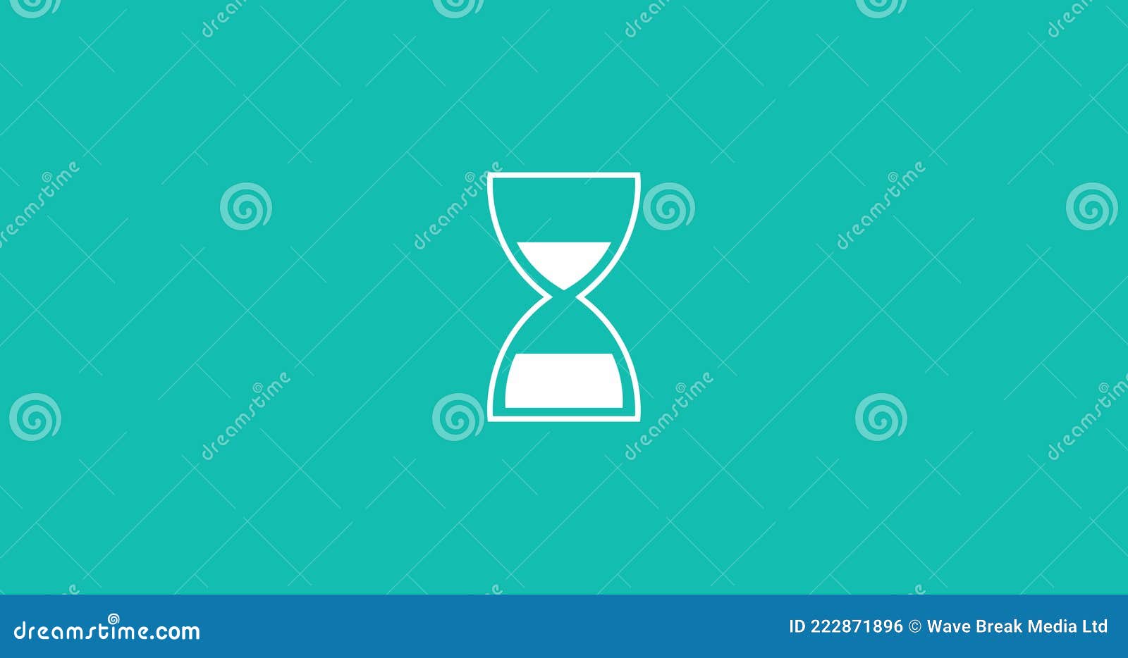 Image of Digital Interface Waiting Hourglass Icon on Green Background ...