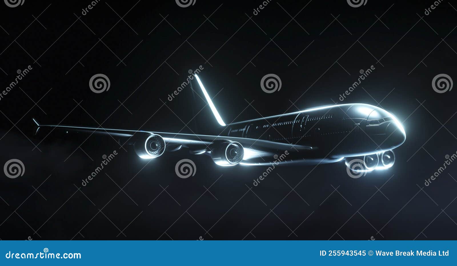 Image of Digital Plane Over Sky with Clouds Stock Illustration ...