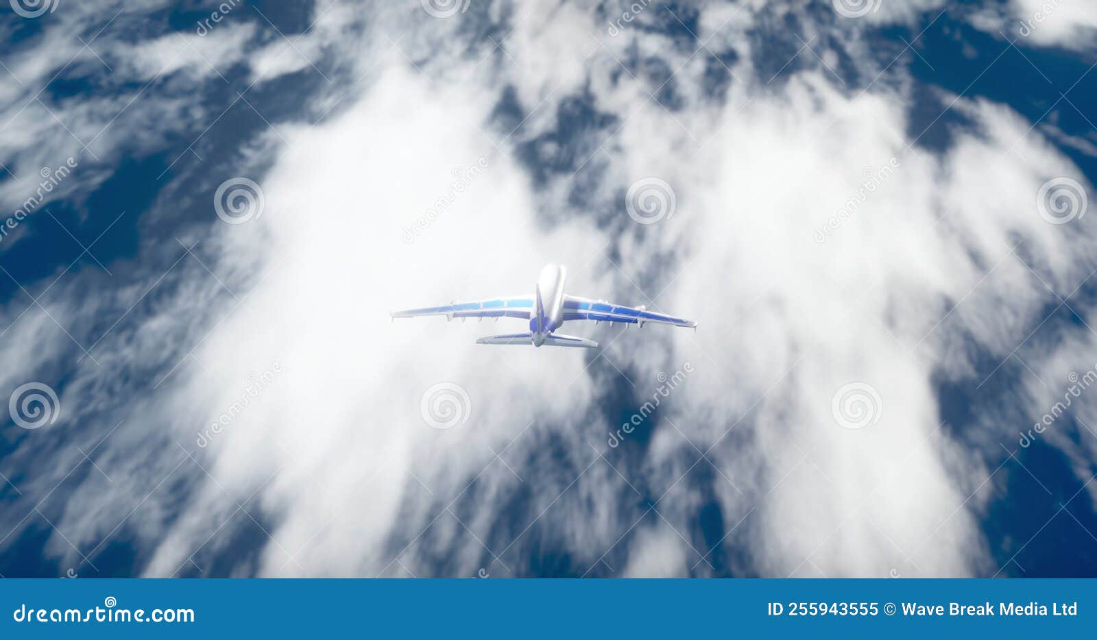 Image of Digital Plane Over Sky with Clouds Stock Illustration ...