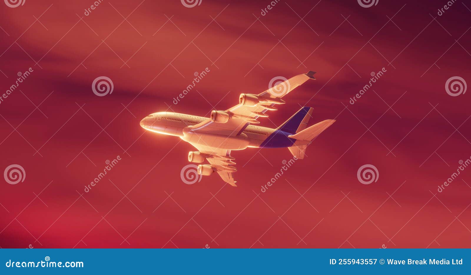 Image of Digital Plane Over Sky with Clouds Stock Illustration ...