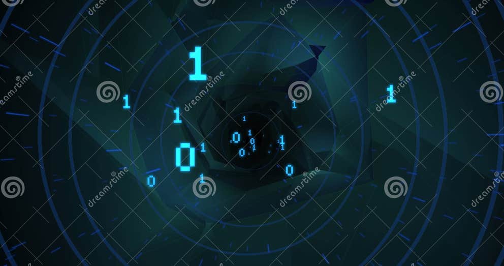 Image Of Digital Screen With Binary Code And Shapes Stock Image Image Of Code Numbers 305985591