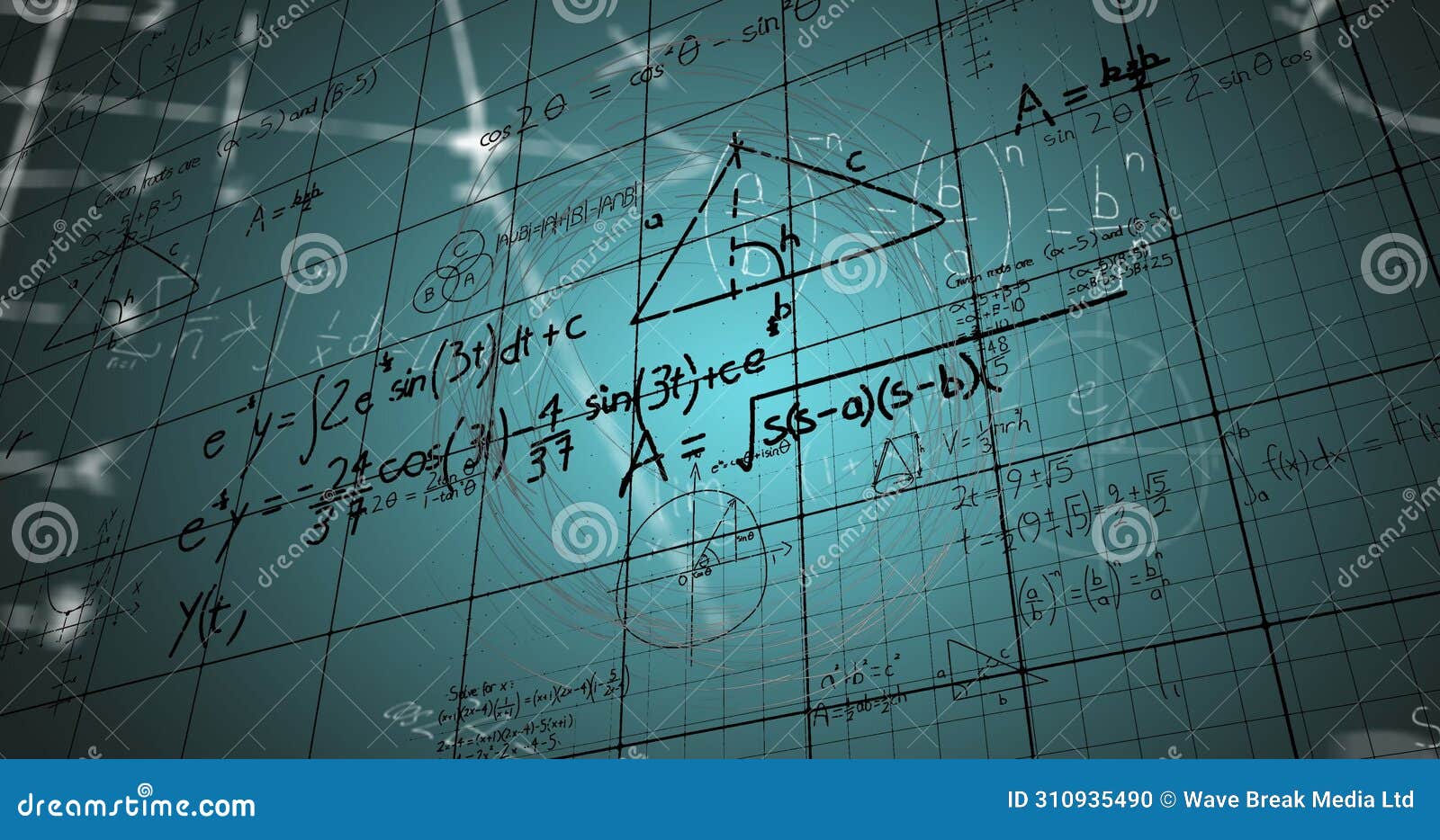 Image of Digital Screen with Scientific Data, Graphs and Math Formulas ...