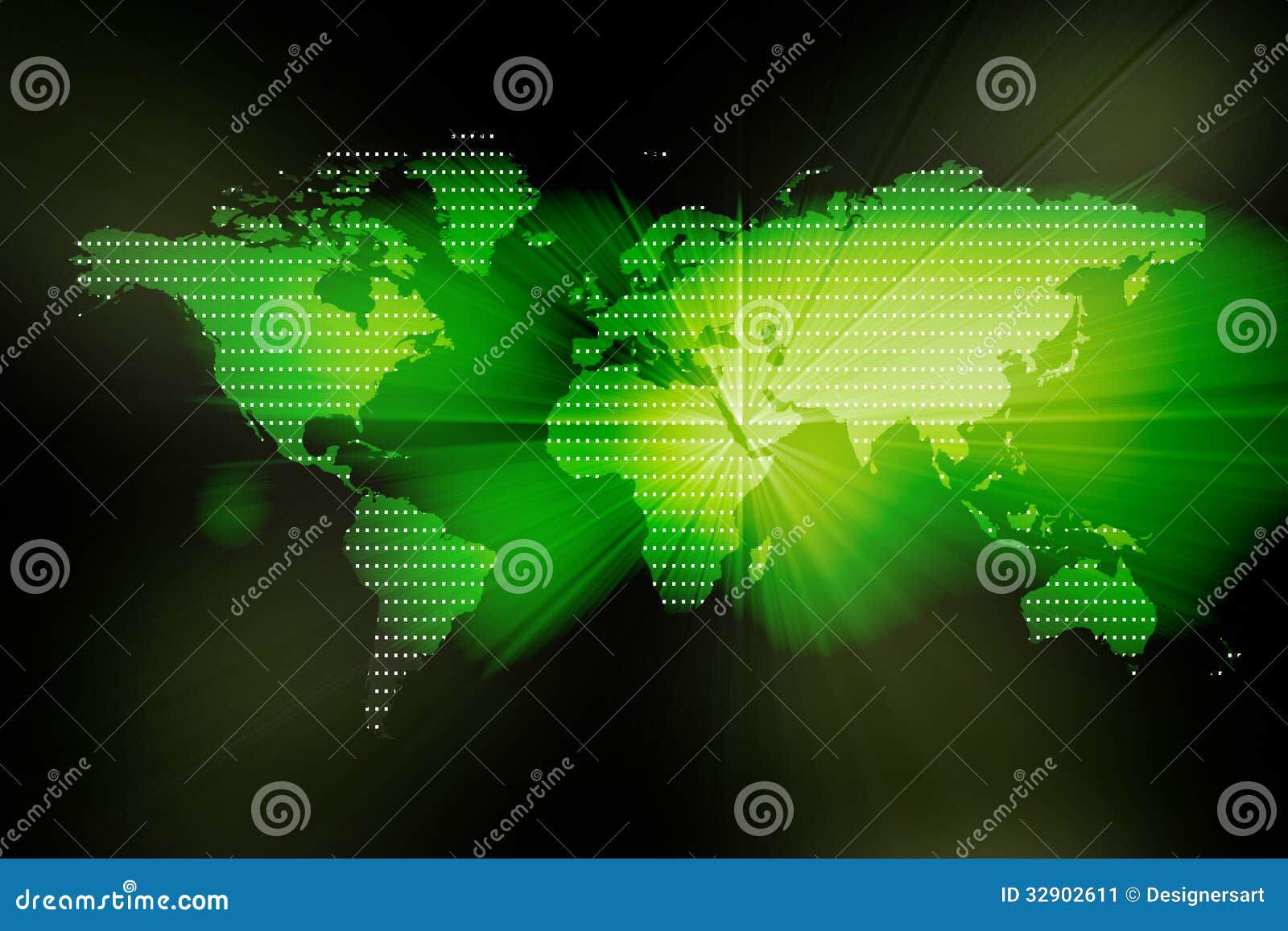 Image of a Digital World Map Stock Illustration - Illustration of ...