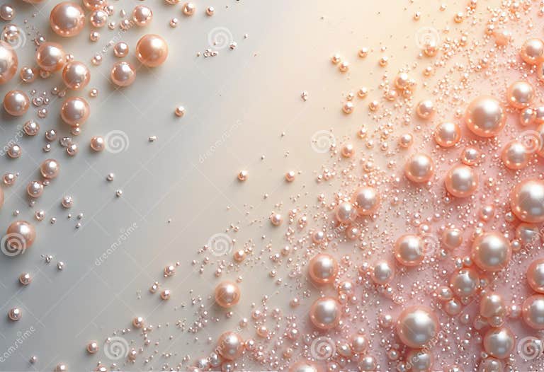 Abstract Gradient with Scattered Pearls in Soft Pink and Peach Hues ...