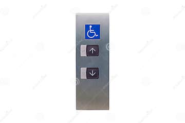 Image of Disabled Lift Button. Stainless Steel Elevator Panel Push ...