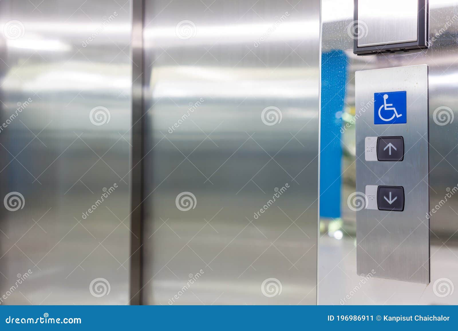 Image of Disabled Lift Button. Stainless Steel Elevator Panel Push ...