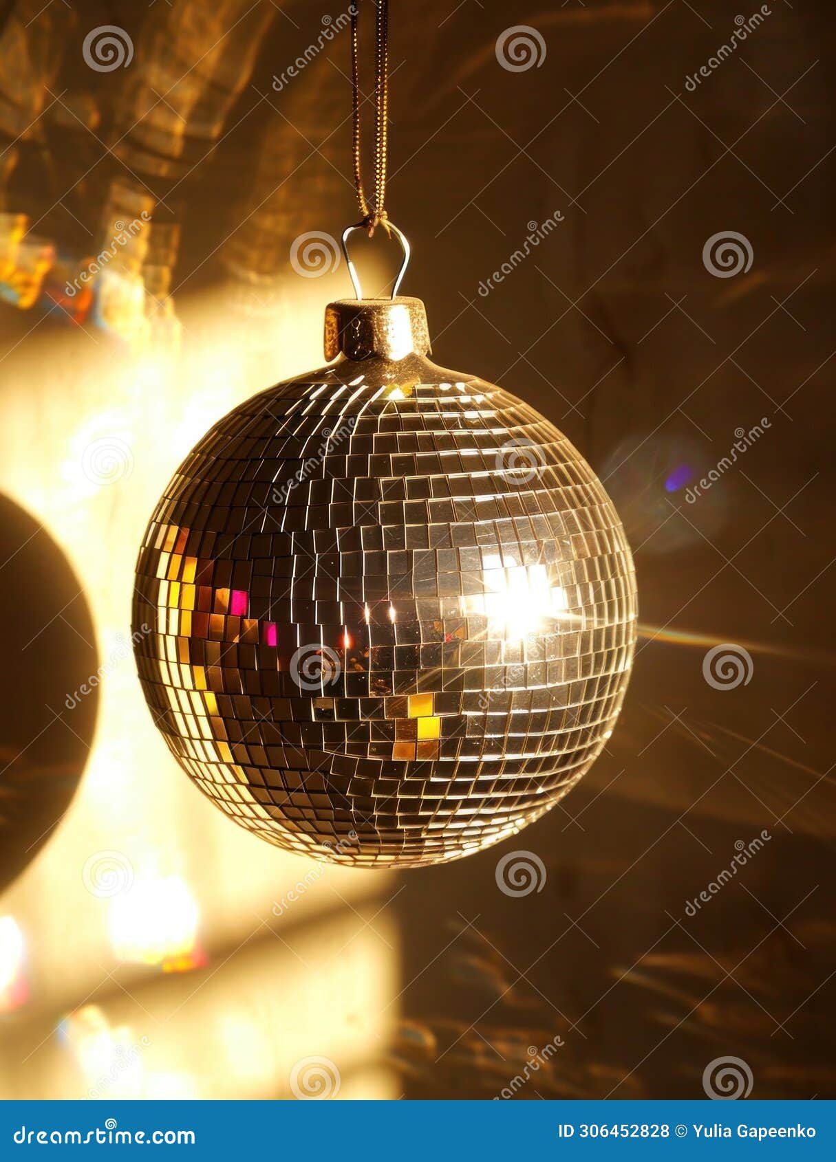 Image of a Disco Ball with a Shadow Shining through Stock Photo - Image ...