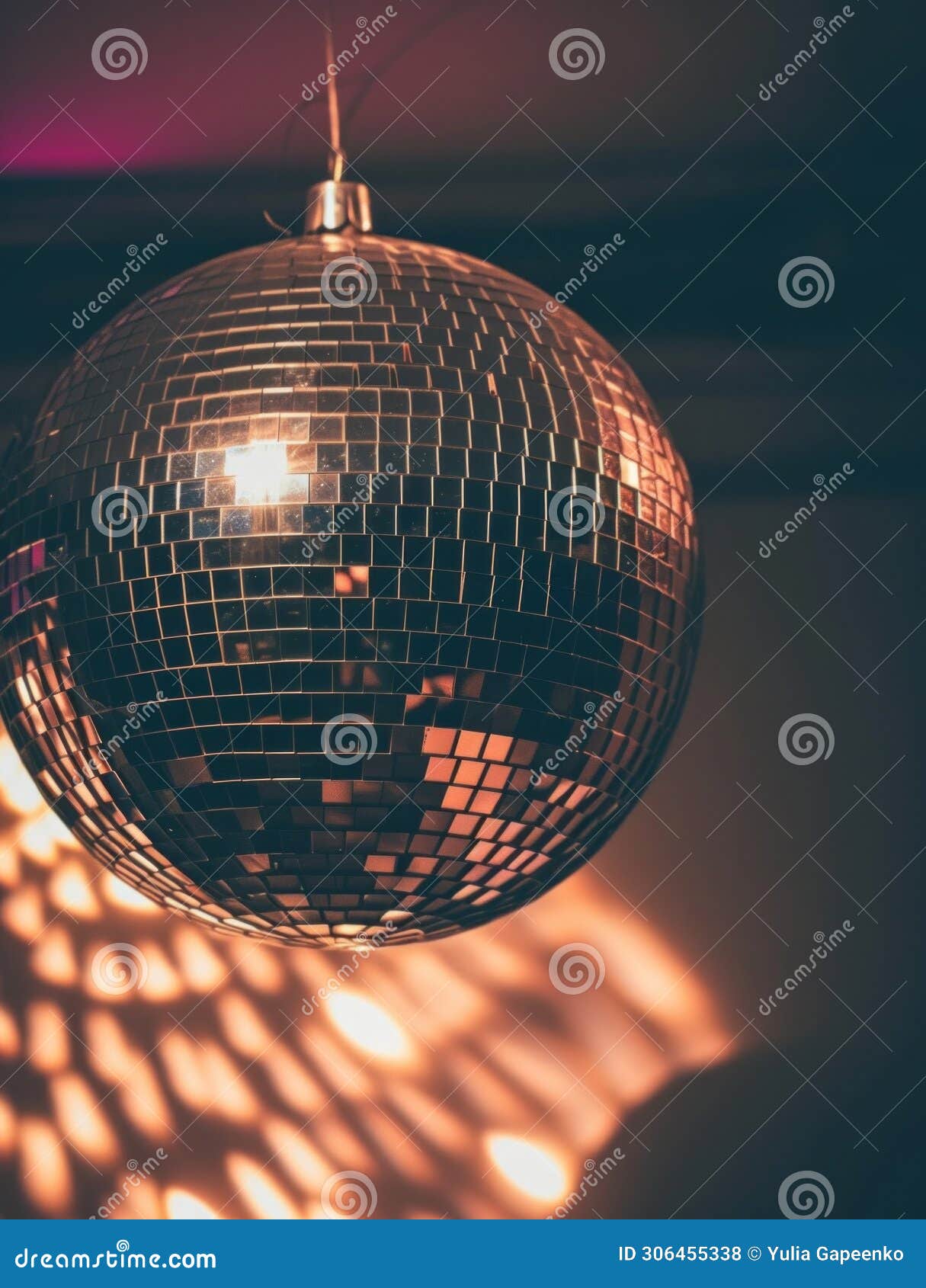 Image of a Disco Ball with a Shadow Shining through Stock Photo - Image ...
