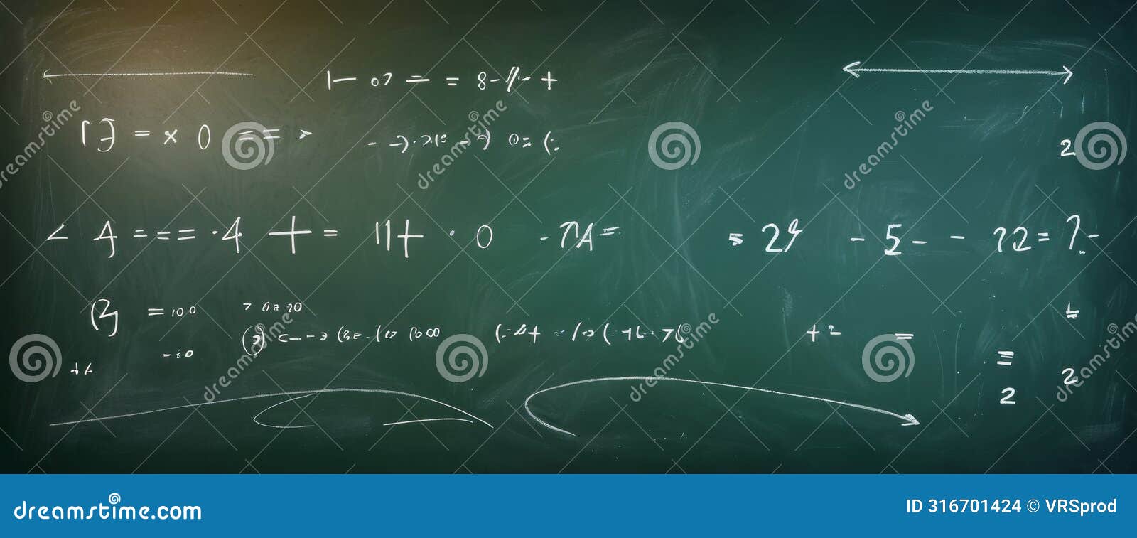 Mathematical Equations on Blackboard Stock Photo - Image of diagrams ...