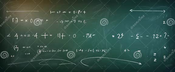 Mathematical Equations on Blackboard Stock Photo - Image of diagrams ...