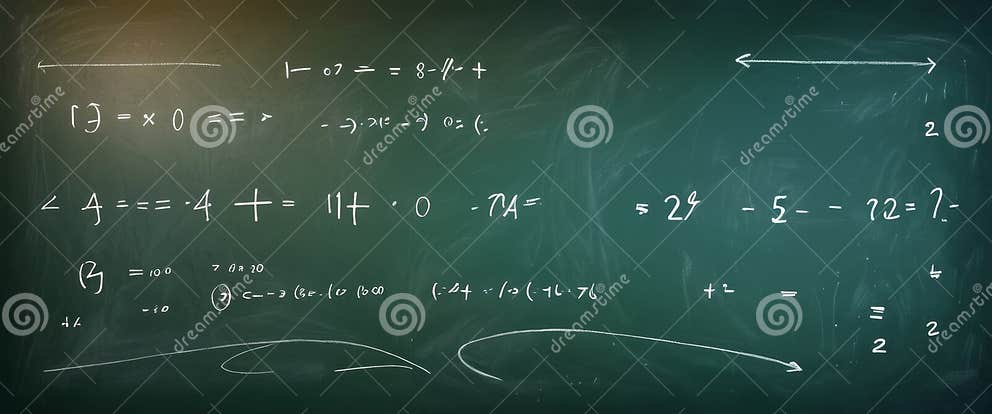Mathematical Equations on Blackboard Stock Photo - Image of diagrams ...