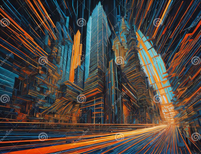 Image Displaying an Interaction of Abstract Building Structures and ...