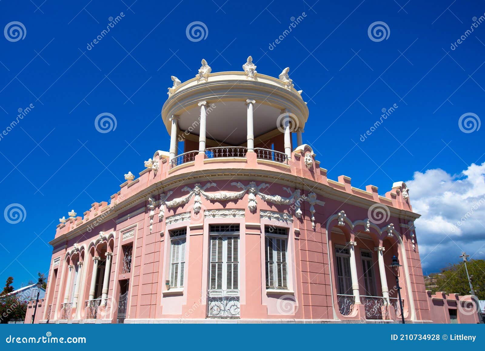 Typical Caribbean Architecture With Blue Sky Stock Photography ...