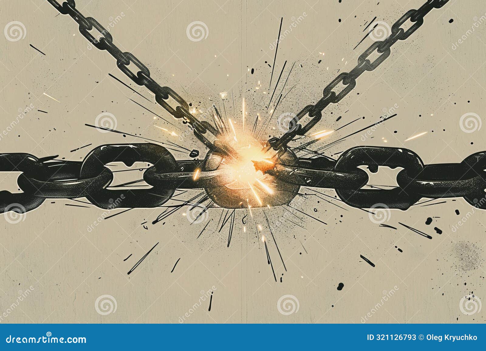Dynamic Illustration of a Chain Explosion with Sparks, Conceptualizing ...