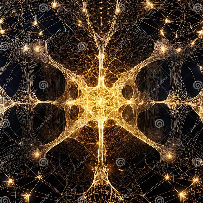 A Complex Network of Interwoven Lines and Nodes that Create a Fractal ...