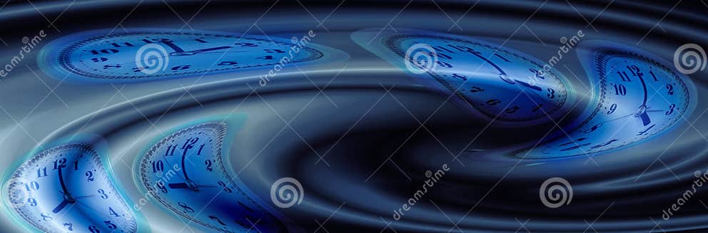 Image of Distorted Clock Faces Swirling in a Spiral Stock Illustration ...