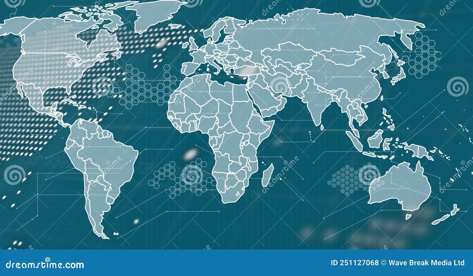 Image of Diverse Data Over World Map on Green Background Stock Photo ...