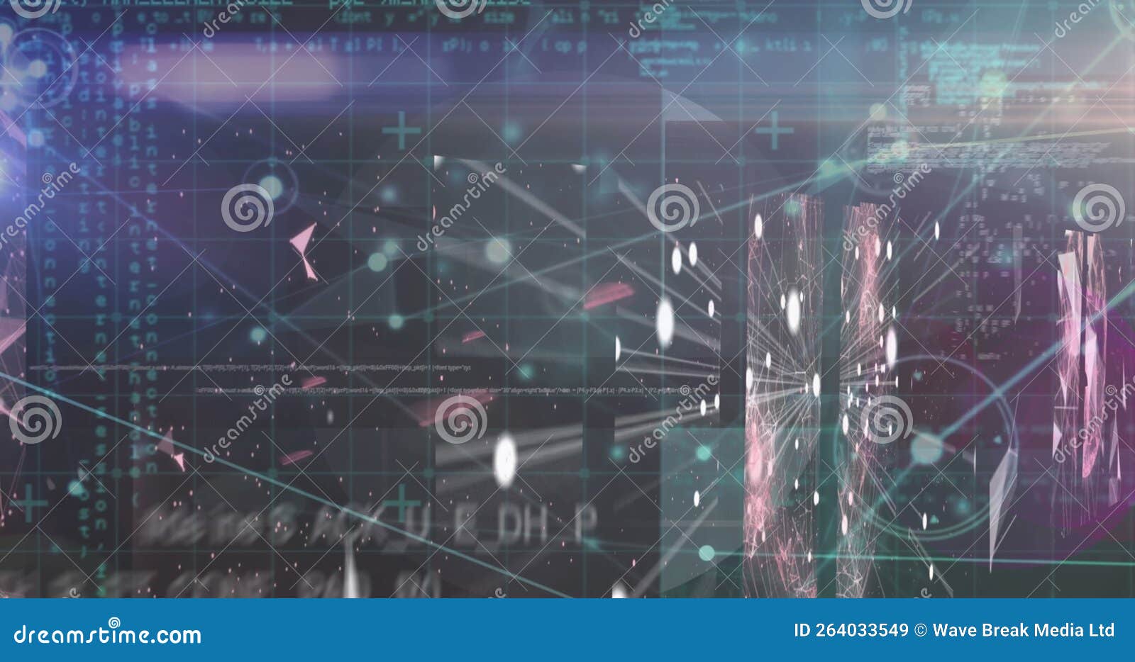 Image of Diverse Financial Data and Globe Over Screens in Red and ...