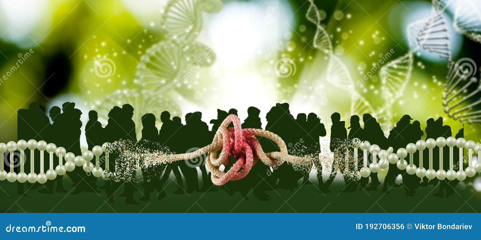 An Image of a Dna Chain Embedded with a Tangled Rope Symbolizing a ...