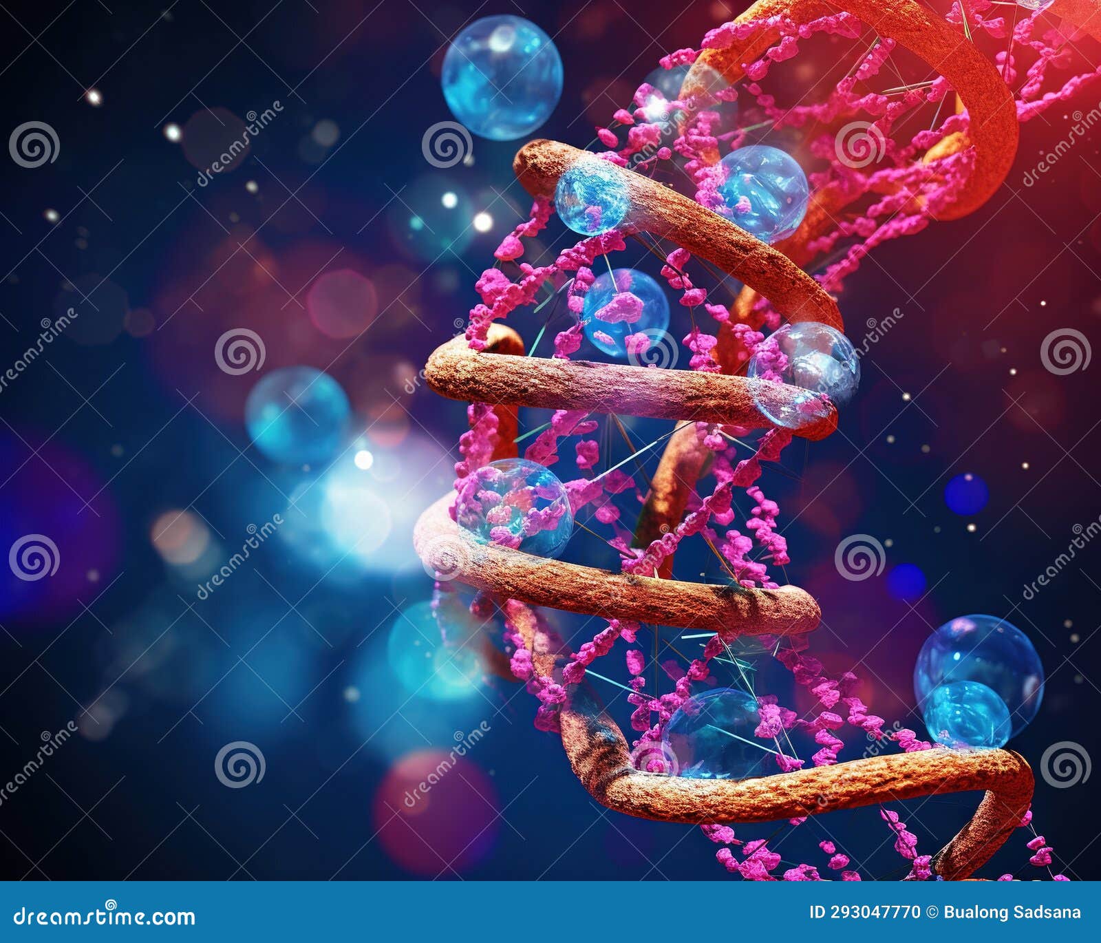 The Molecule Under the Microscope is the DNA Molecule. Stock ...