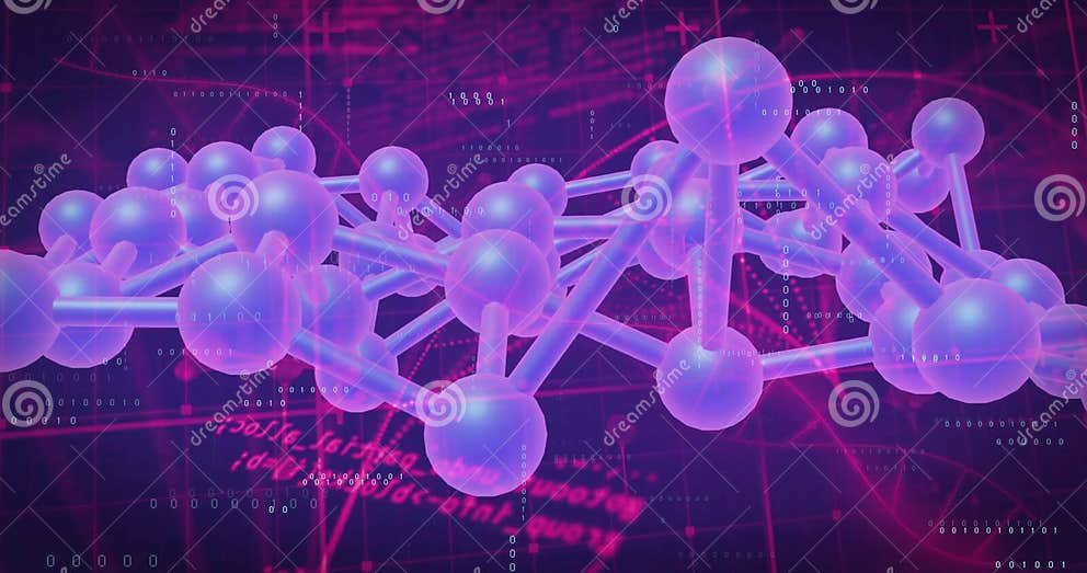 Image of Dna Network of Connections with Data Processing and Molecules ...